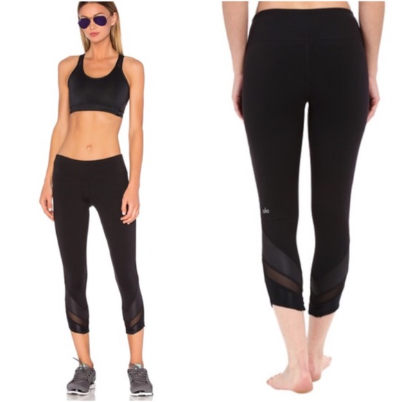 ALO Yoga | Pants & Jumpsuits | Alo Yoga Edge Wrap Mesh Capri | Poshmark